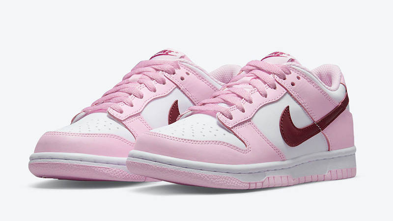 Nike Dunk Low GS Pink Red White | Where To Buy | CW1590-601