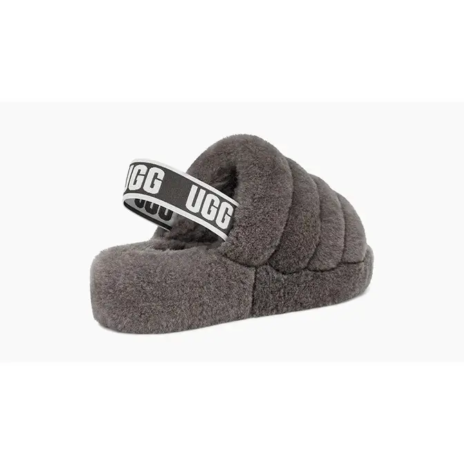 UGG Fluff Yeah Logo Slides Grey Womens | Where To Buy | 1095119 | The ...