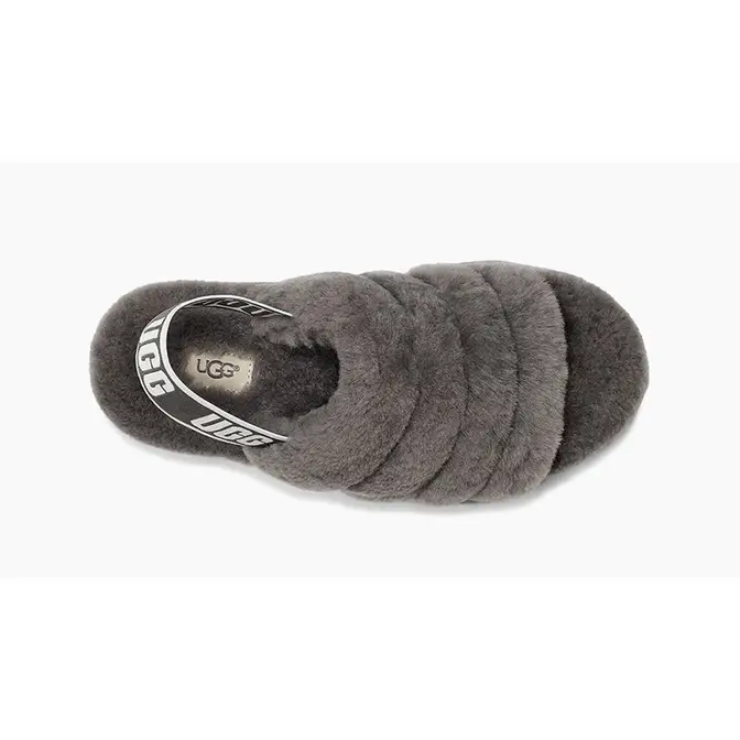 UGG Fluff Yeah Logo Slides Grey Womens | Where To Buy | 1095119 | The ...