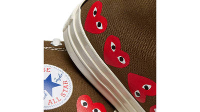 Comme des Garcons x Converse Chuck Taylor All Star 70s Hi Heart Khaki ...