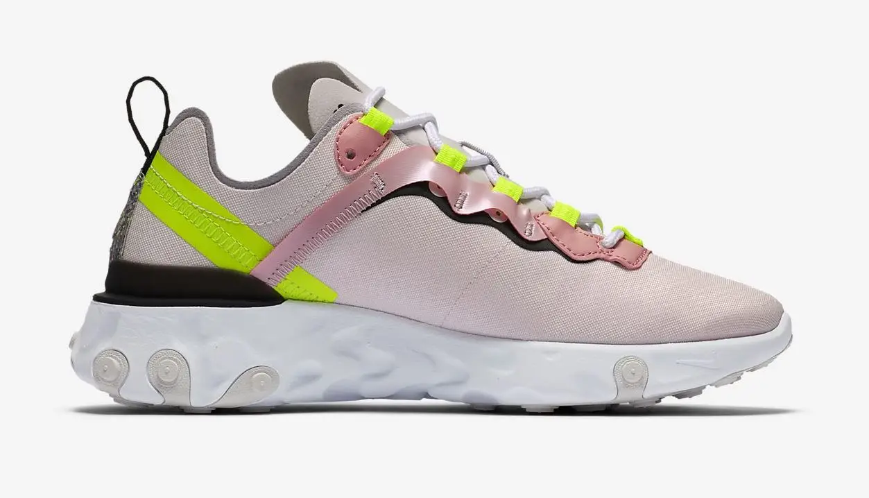 Flashes Of Volt Stand Out On This Pink React Element 55 | The Sole Supplier