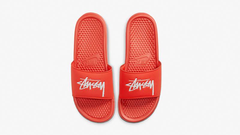 Stussy x Nike Benassi Habanero Red | Where To Buy | CW2787-600