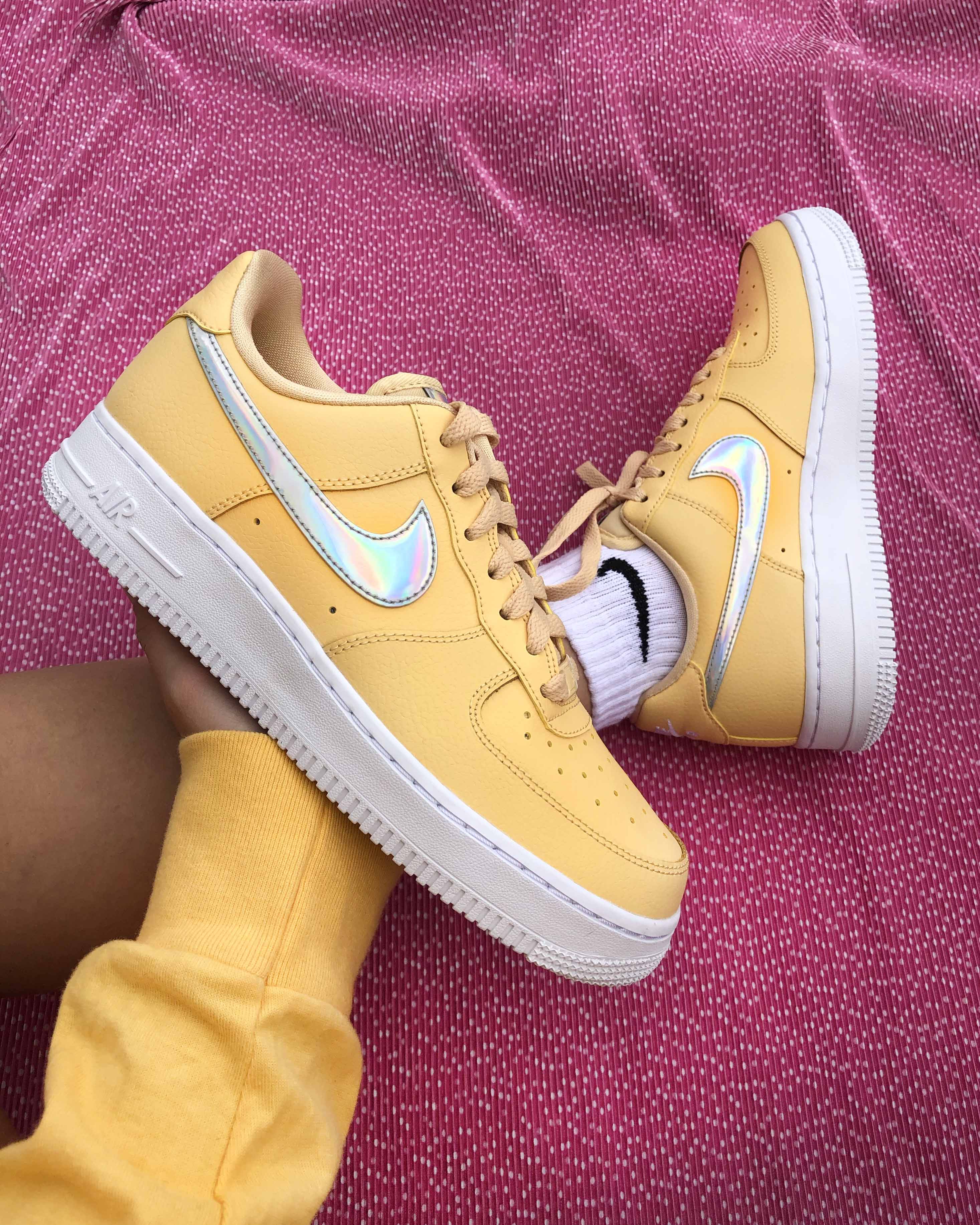 The Zesty Nike Air Force 1 ‘Lemon Iridescent Swoosh’ Is Still In Stock ...