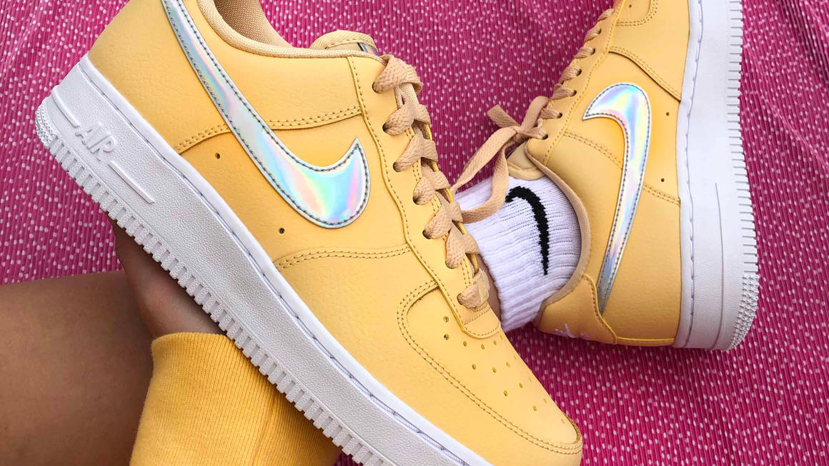The Zesty Nike Air Force 1 ‘Lemon Iridescent Swoosh’ Is Still In Stock ...