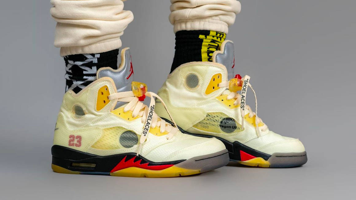 The Off-White x Air Jordan 5 "Sail" Finally Gets a Release Date! | The ...