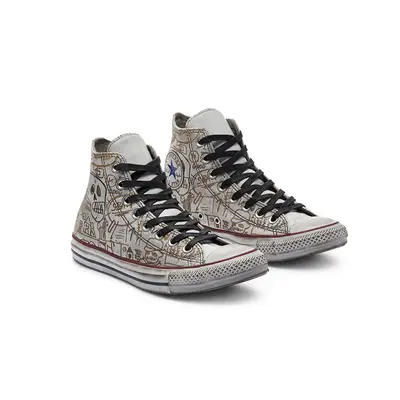 Distressed Graffiti x Converse Chuck Taylor All Star High Top White ...