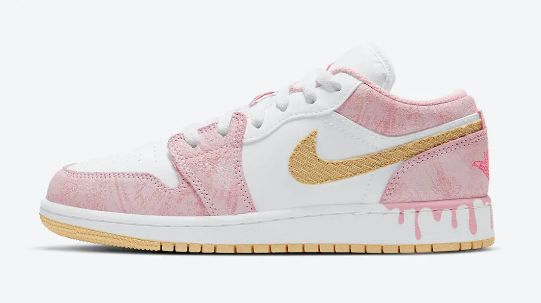 Peep The Paint Drip Effect On This 'Arctic Punch' Air Jordan 1 Low ...