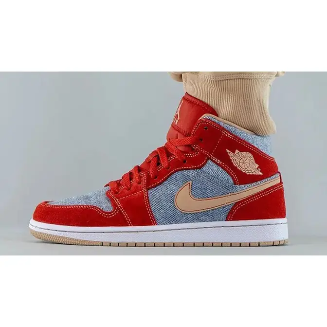 Air Jordan 1 Mid Denim Red | Where To Buy | DM4352-600 | The Sole Supplier