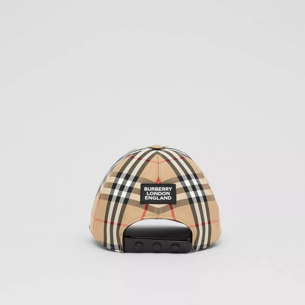 Burberry Logo Applique Vintage Check Baseball Cap - Archive Beige | The ... Burberry Logo Applique Vintage Check Baseball Cap - Archive Beige | The ...