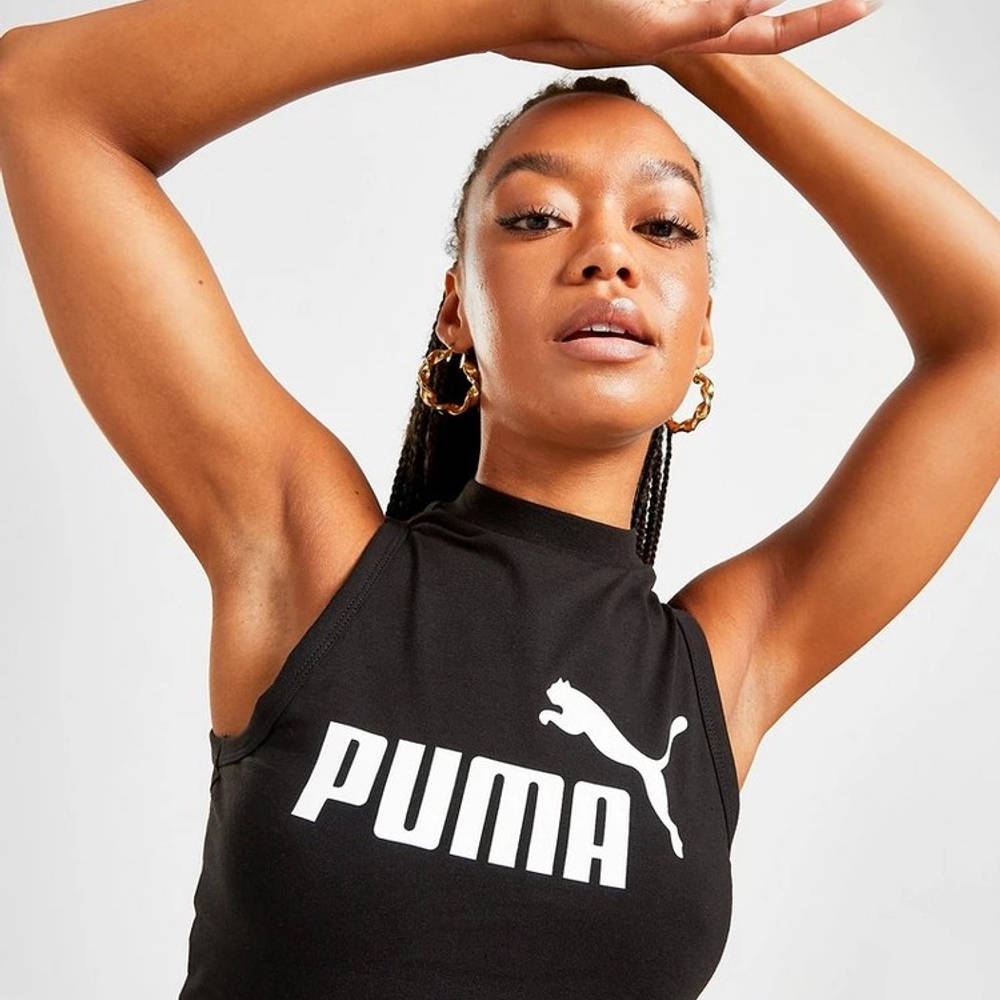 PUMA Core Slim Vest Top - Black | The Sole Supplier