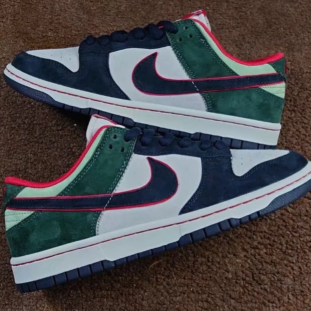 Navy, Green and Red Colour Blocking Appears On This New Nike Dunk Low ...