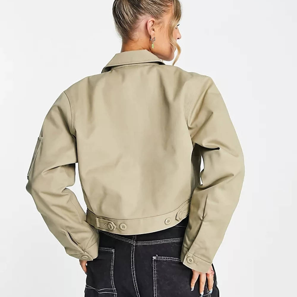 Dickies Lined Eisenhower Cropped Jacket - Khaki | The Sole Supplier