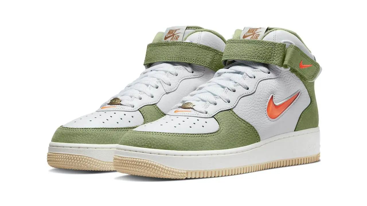 Flight Jacket Vibes Feature on the Nike Air Force 1 Mid "Olive/Orange ...