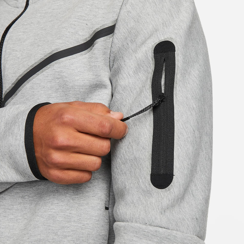 Nike Sportswear Tech Fleece Graphic Full-Zip Hoodie - Dark Grey Heather ...