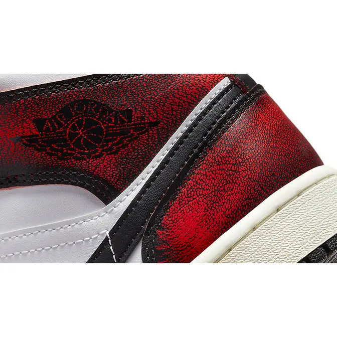 Air Jordan 1 Mid Wear-Away White Black Red | Where To Buy | DV9565-006 ...