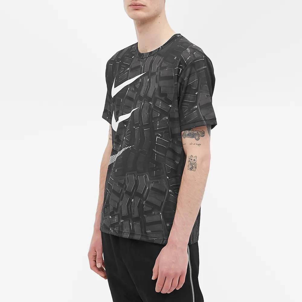 CDG Black x Nike Horizontal Multi Swoosh T-Shirt - Black | The Sole ...