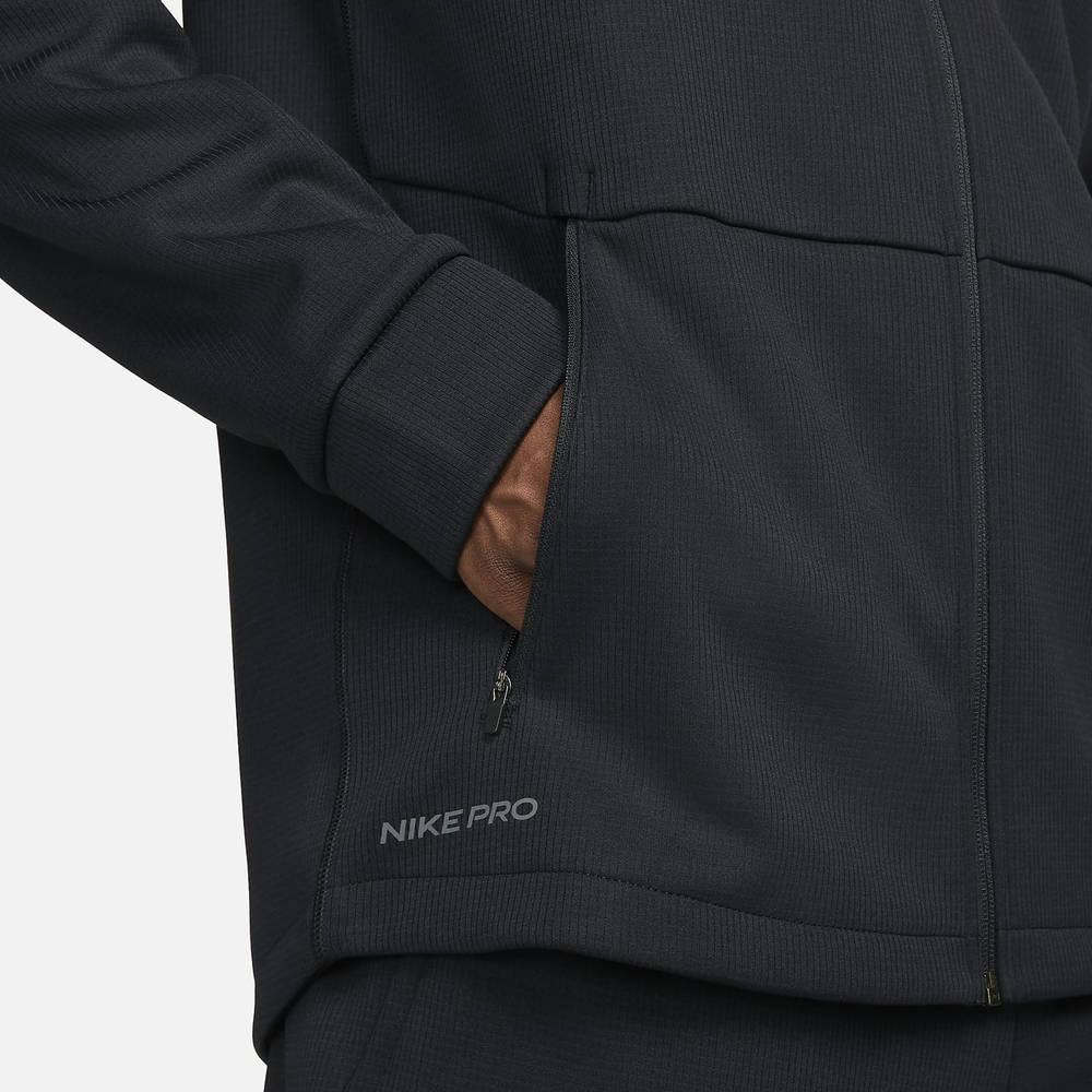 Nike Pro Therma-FIT Full-Zip Hooded Jacket - Black | The Sole Supplier