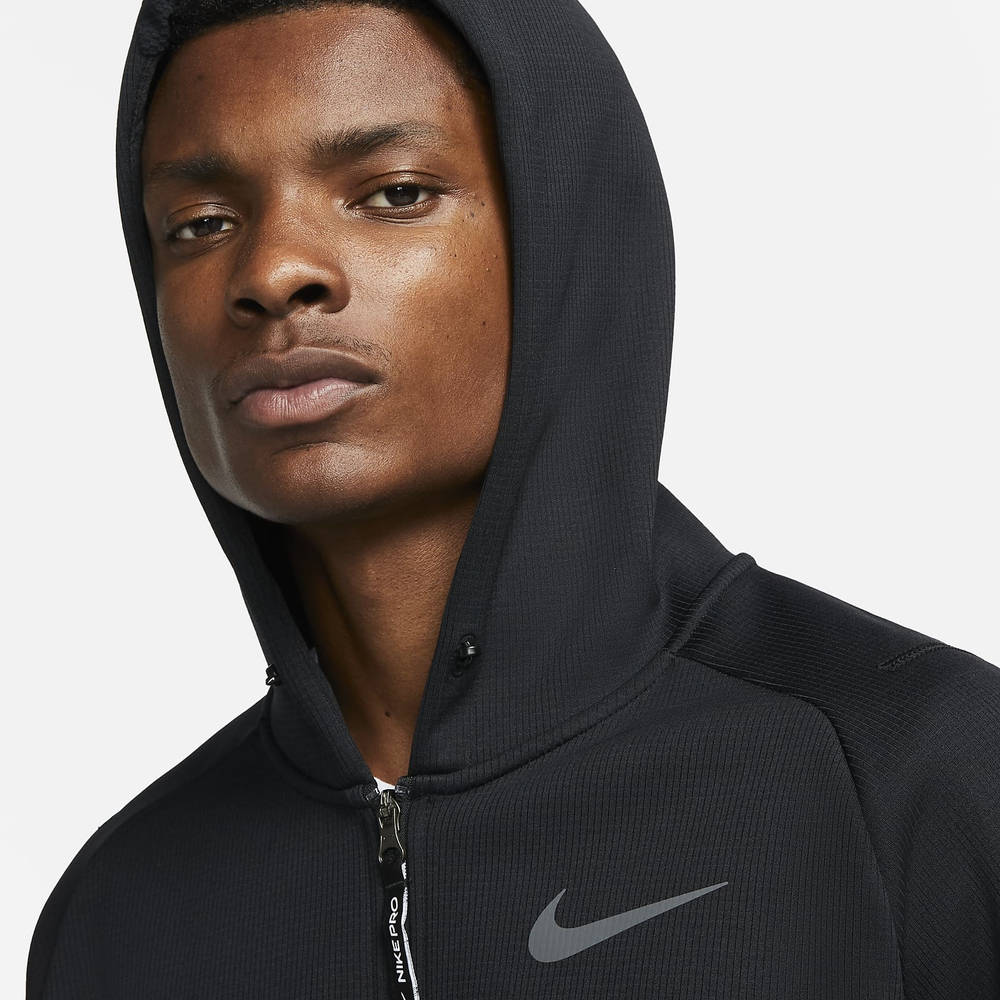 Nike Pro Therma-FIT Full-Zip Hooded Jacket - Black | The Sole Supplier