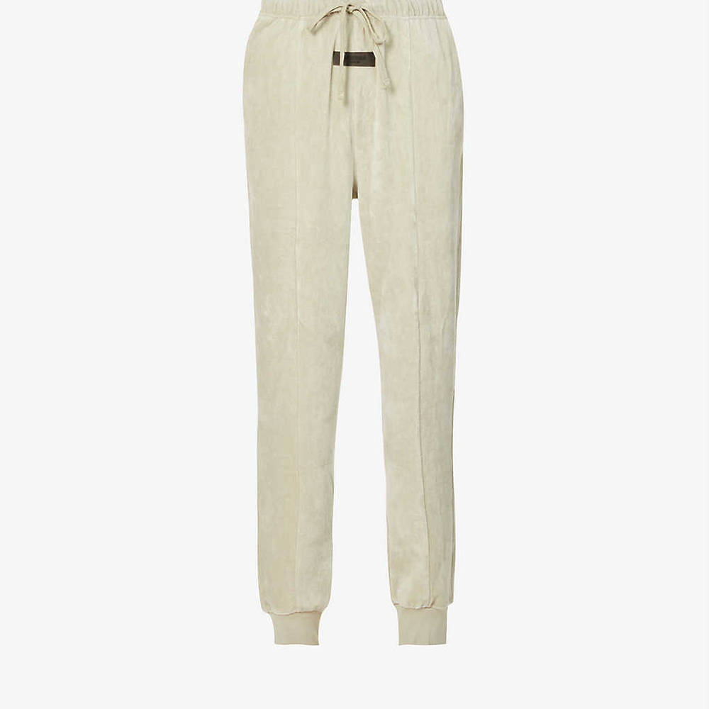Fear of God ESSENTIALS Cotton Blend Velour Jogging Bottoms - Seafoam ...