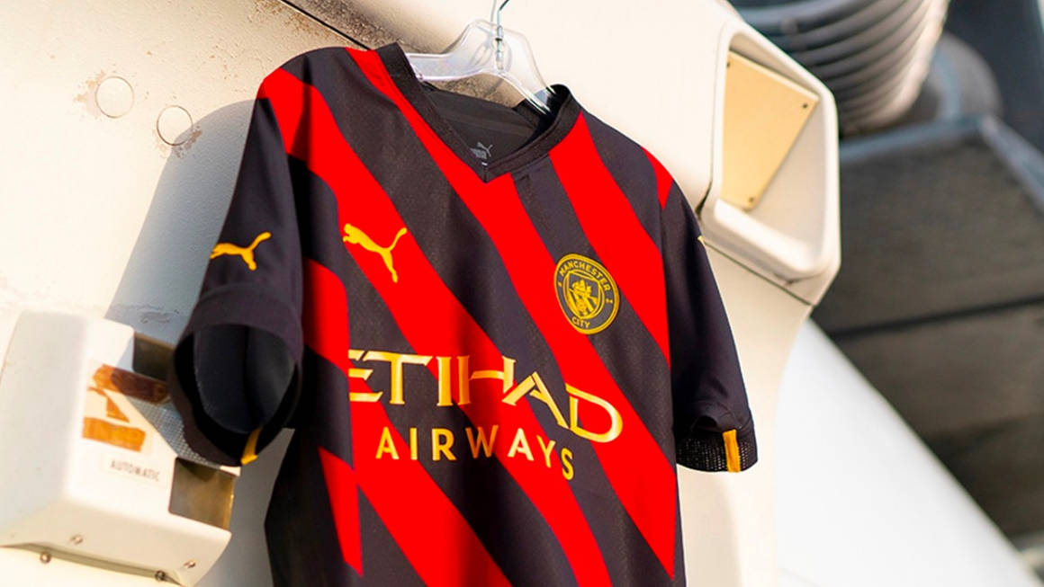 Manchester City Debuts Its Red and Black 2022/23 Away Kit | The Sole ...