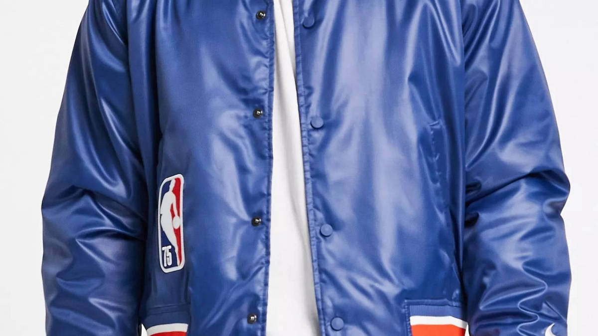 Nike Basketball NBA Vintage Style Printed Jacket - Dark Blue | The Sole ...