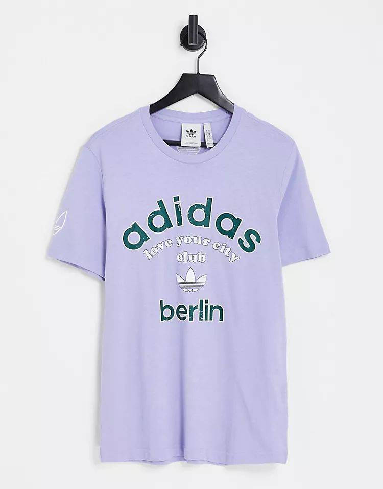 Adidas Berlin Logo T Shirt Lilac The Sole Supplier