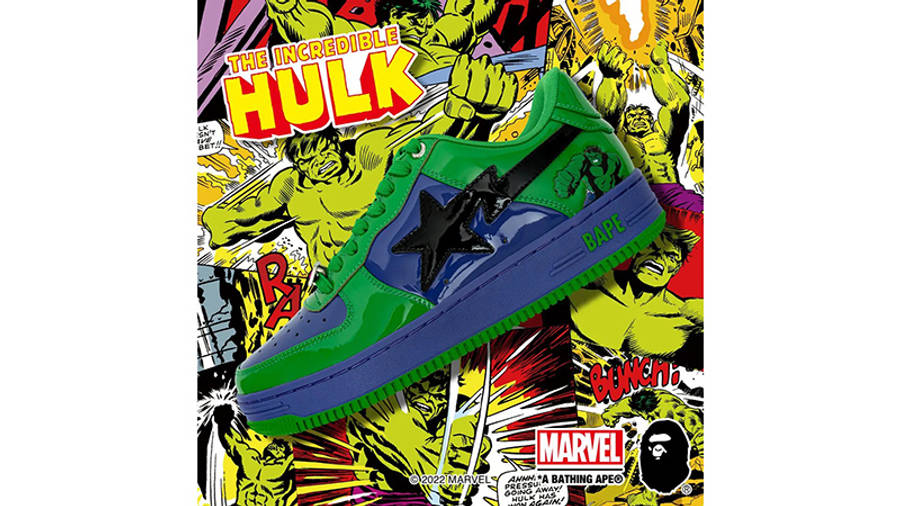 Marvel x A BATHING APE BAPESTA The Incredible Hulk | Where To Buy ...