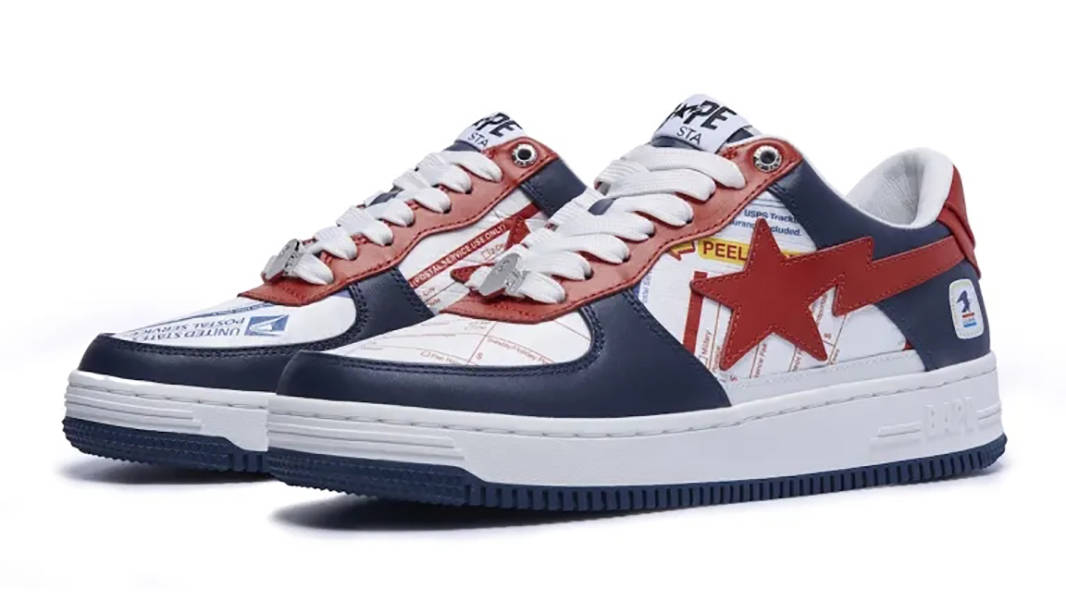 USPS x A BATHING APE BAPESTA Red Blue | Where To Buy