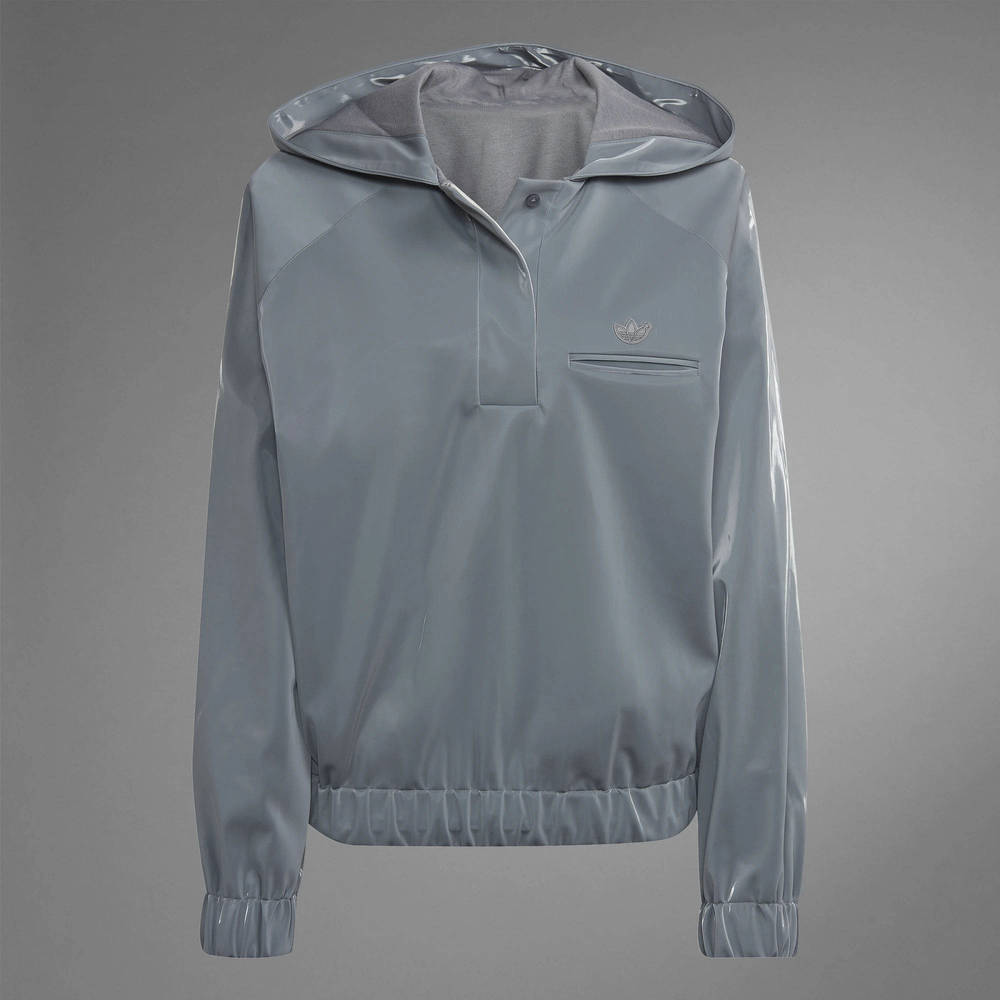 adidas Blue Version High Shine Hoodie - Grey | The Sole Supplier