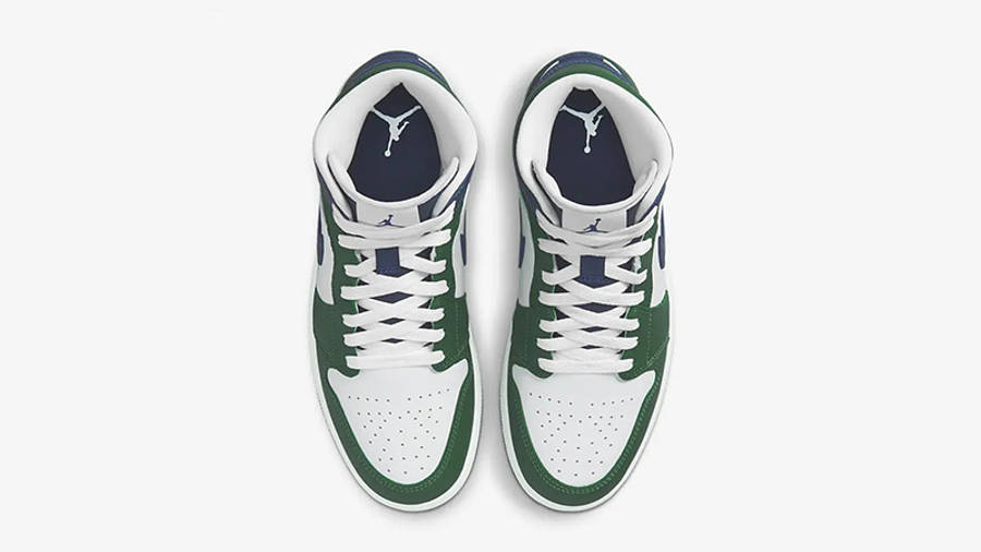 Air Jordan 1 Mid White Navy Green | Where To Buy | DZ5326-300 | The ...