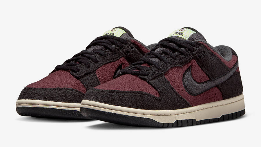 Nike Dunk Low Fleece Black Maroon | Where To Buy | DQ7579-600 | The ...
