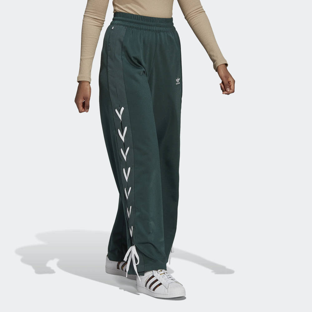 adidas Always Original Laced Wide Leg Tracksuit Bottoms - Mineral Green ...