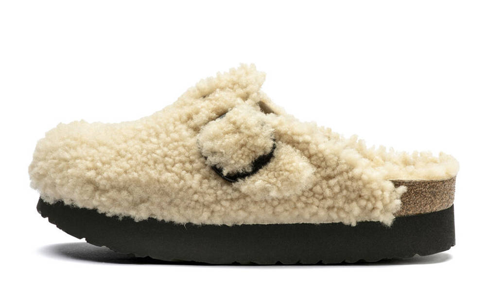 Birkenstock Boston Big Buckle Shearling Teddy Eggshell | Where To Buy ...