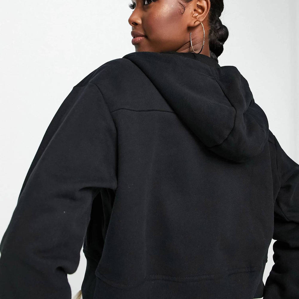 The North Face Icon Cropped Zip Up Hoodie - Black | The Sole Supplier
