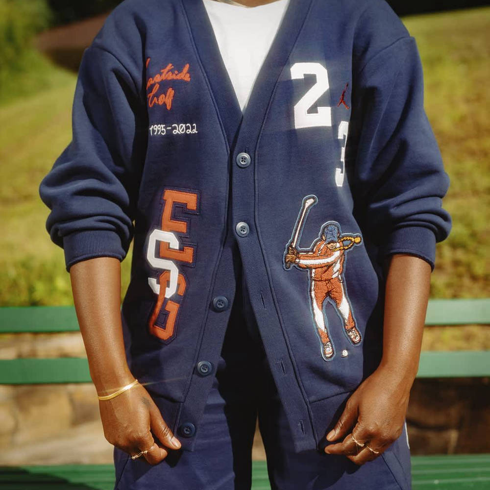 Jordan x Eastside Golf Cardigan - Navy | The Sole Supplier