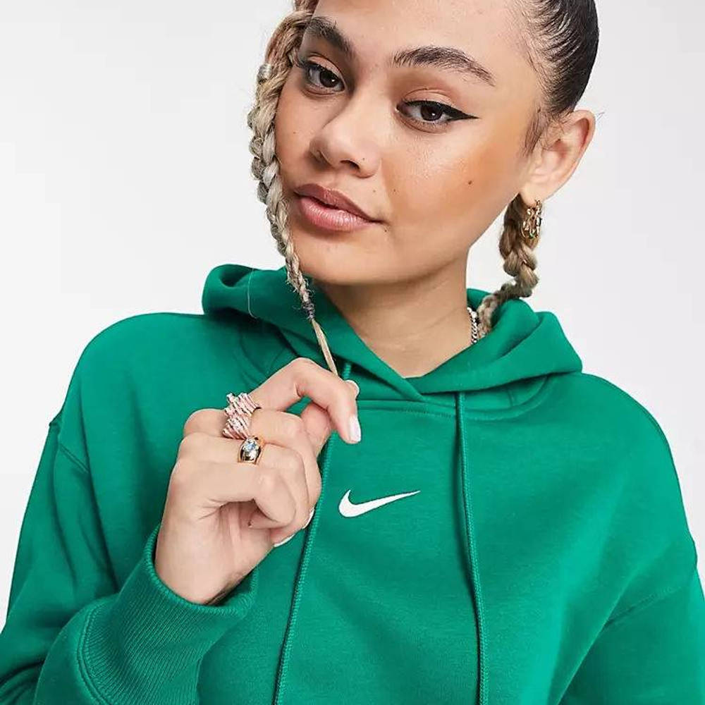 Nike Mini Swoosh Oversized Pullover Hoodie Malachite - Green | The Sole ...