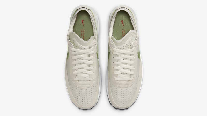 Nike Waffle One Leather Light Bone Oil Green | Where To Buy | DX9428-002