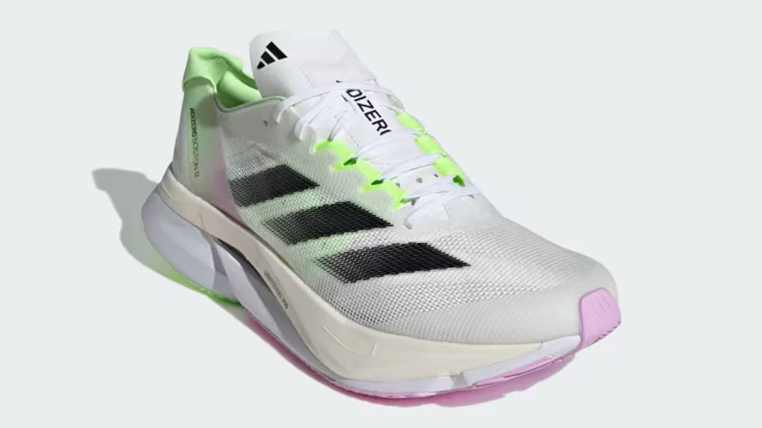 adidas Adizero Boston 12 White Black Green Spark | Where To Buy | IG3321