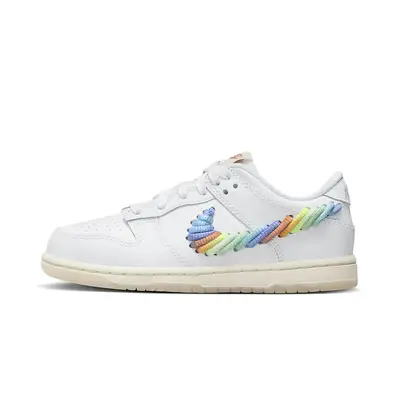 Nike Dunk Low GS "Rainbow Swoosh" | FN4861-100 | The Sole Supplier