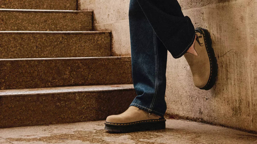 Dr. Martens Zebzag Suede Platform Mules Savannah Tan | Where To Buy ...