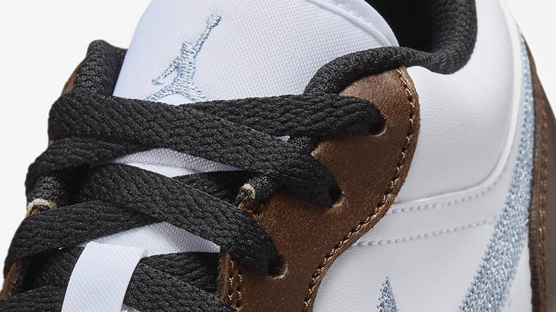 Air Jordan 1 Low GS Embroidered White Brown Blue | Where To Buy ...