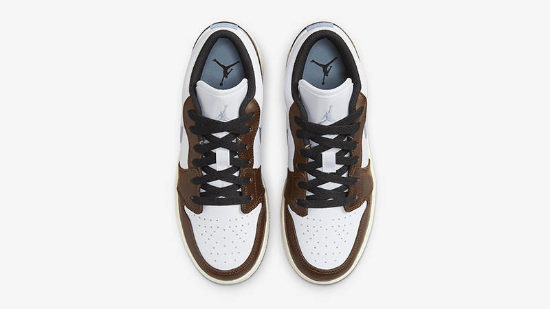 Air Jordan 1 Low GS Embroidered White Brown Blue | Where To Buy ...