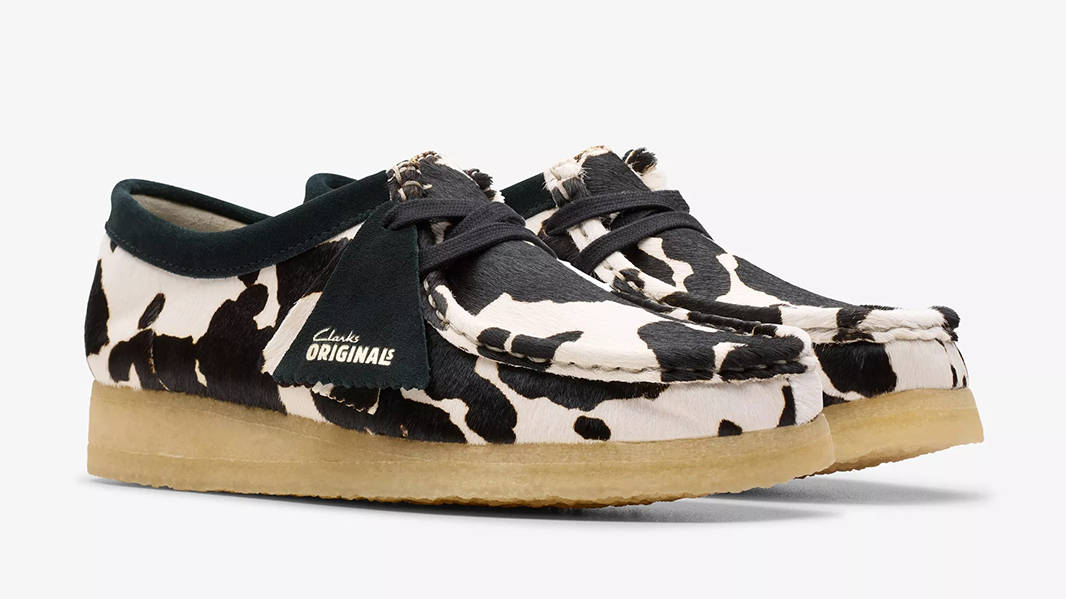 Clarks Wallabee Cow Print Black White | Where To Buy | 26175835