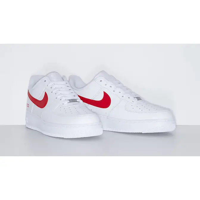 Supreme x Nike Air Force 1 Low White Red | Where To Buy | The Sole Supplier