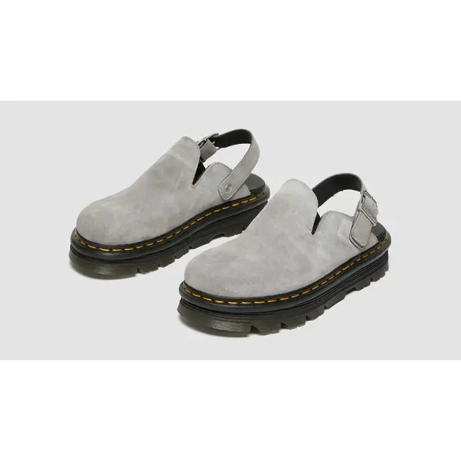 Dr. Martens Zebzag Suede Platform Mules Grey | 31937775 | The Sole Supplier