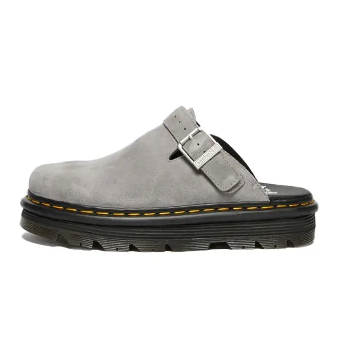 Dr. Martens Zebzag Suede Platform Mules Grey | 31937775 | The Sole Supplier