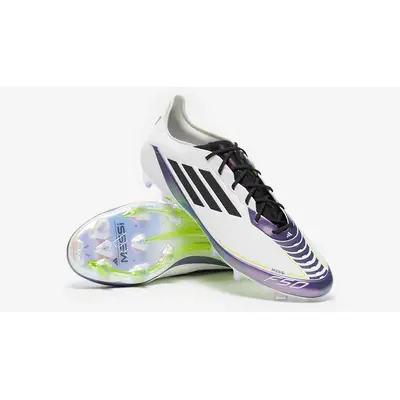 adidas Messi F50 Elite FG Boots White Purple | IE9063 | The Sole Supplier