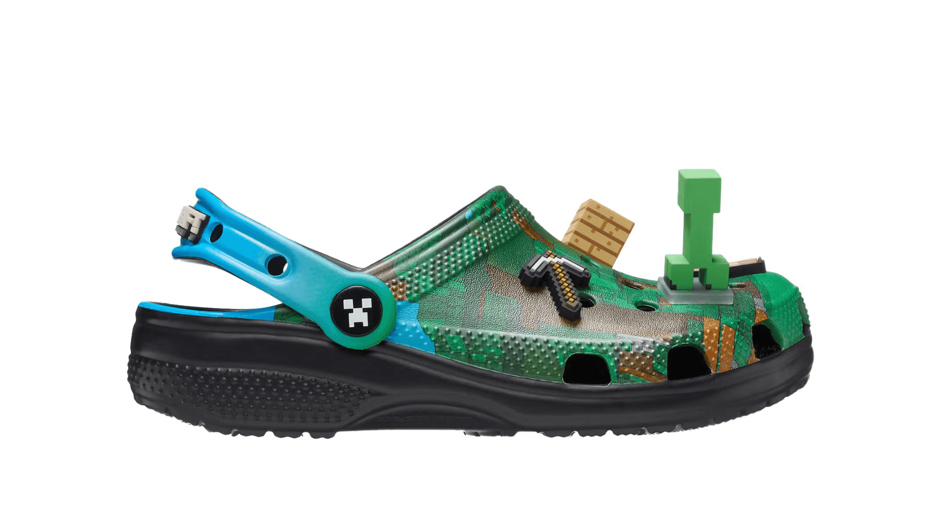 Minecraft x Crocs Classic Clogs: Featuring Pickaxe and Creeper Jibbitz ...