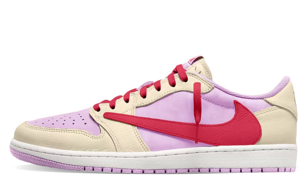 Travis Scott x Air Jordan 1 Low OG Muslin Shy Pink | IQ7604-100 | The ...