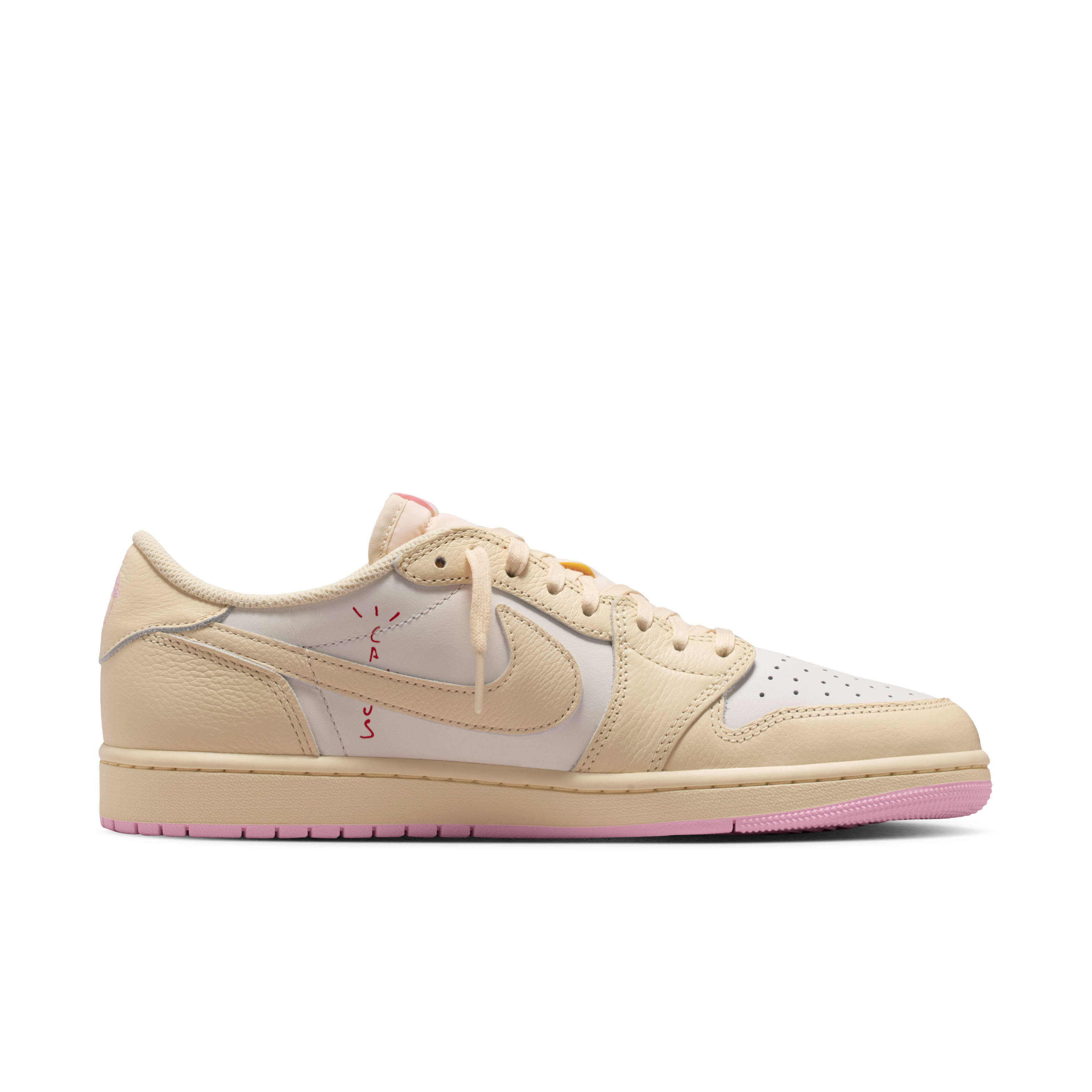 Travis Scott x Air Jordan 1 Low OG Muslin Shy Pink | IQ7604-100 | The ...